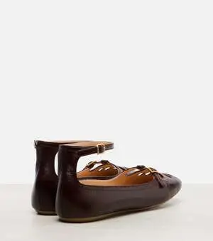Chloé Cutout Leather Ballet Flats