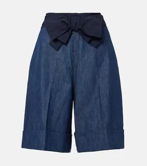 Valentino Garavani Bow-detail Bermuda Shorts - Blue