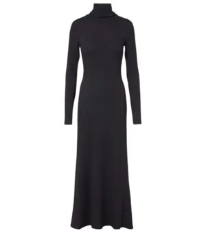 Staud Vanya Turtleneck Jersey Maxi Dress - Grey