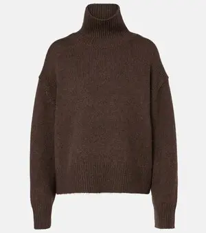 NILI LOTAN Tabitha Cashmere Turtleneck Sweater - Brown