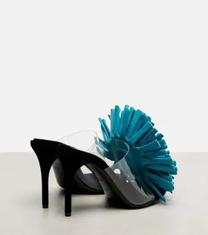 Alaïa 90 Floral-appliqué Mules - Blue