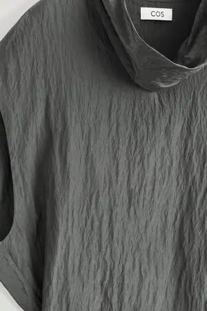 Cos Crinkled-satin Turtleneck Top