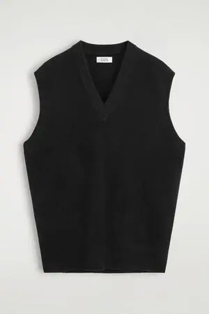 Cos Chenille-knit Vest - Black