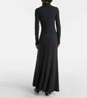Staud Vanya Turtleneck Jersey Maxi Dress - Grey