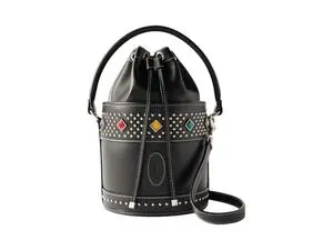 Saint Laurent Crystal Leather Bucket Bag