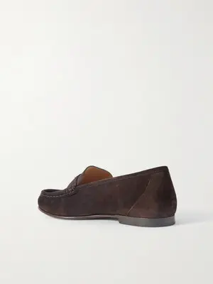 Chloé Embellished Suede Loafers - Brown