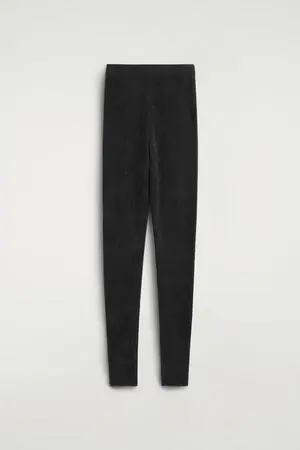 Cos Chenille-knit Leggings - Black