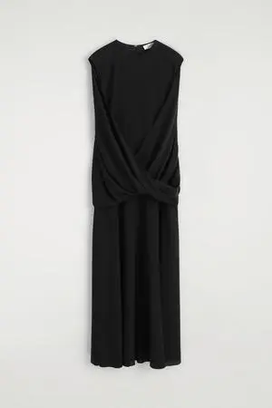 Cos Draped Silk Maxi Dress