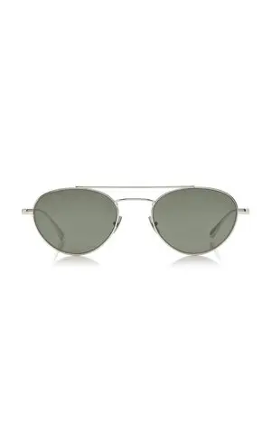 Saint Laurent Aviator-frame Metal Sunglasses - Silver