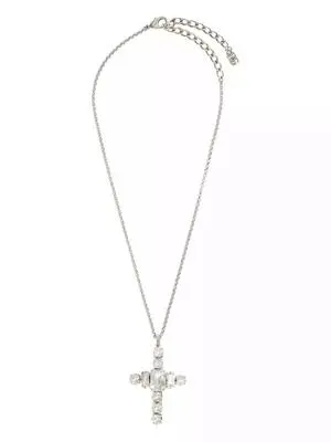Dolce & Gabbana Rhinestone-embellished Cross Pendant Necklace - Silver