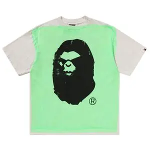 A BATHING APE X Saint Mxxxxxx Mad Face Handprinting Tee - White