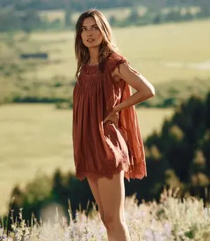 DÔEN Genevieve Silk Georgette Dress - Vieux Rose
