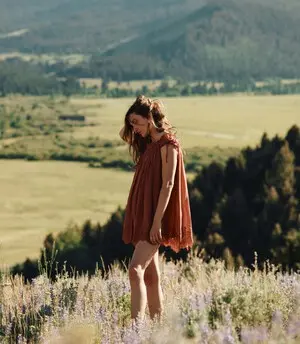DÔEN Genevieve Silk Georgette Dress