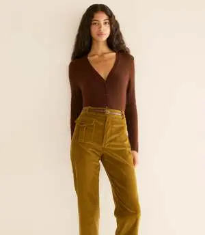 DÔEN Cameron Cashmere Cardigan - Dark Umber