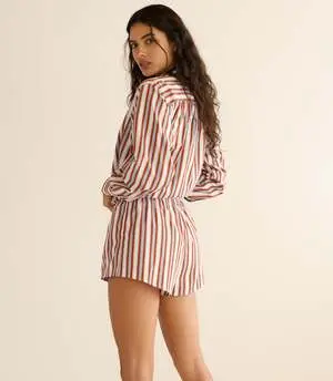 DÔEN Oversized Striped Cotton Shirt