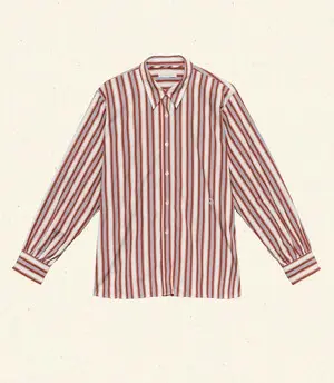 DÔEN Oversized Striped Cotton Shirt