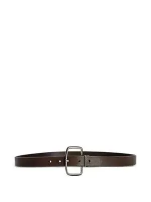 Dolce & Gabbana Rectangle Buckle Leather Belt - Brown