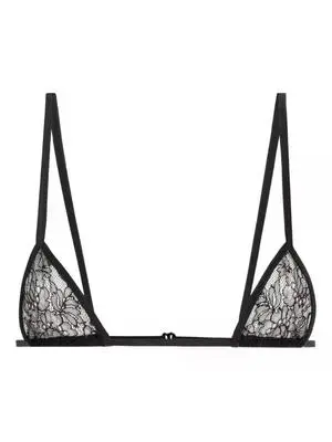Dolce & Gabbana Lace-trimmed Triangle Bra - Black