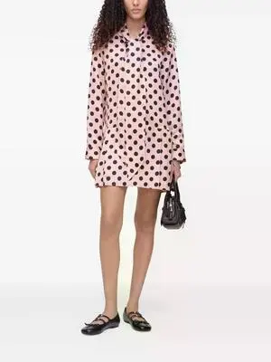 Marc Jacobs Polka-dot Pleated Mini Dress