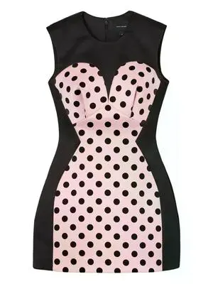 Marc Jacobs Polka-dot Seamed Dress - Black