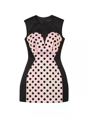 Marc Jacobs Polka-dot Seamed Dress - Black