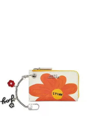 Marc Jacobs Flower-print Zip-around Bag Charm - White