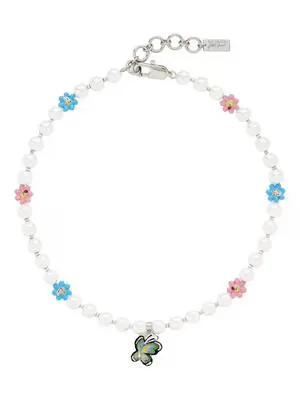 Marc Jacobs The Garden Pearl Station Necklace - Silver