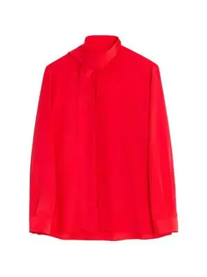 Valentino Garavani Scarf-collar Silk Shirt - Red