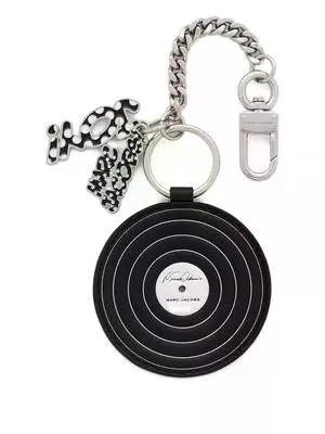 Marc Jacobs X Derrick Adams Record-shaped Leather Keyring - Black