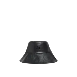 MONCLER X EDWARD ENNINFUL X Ee72 Edward Enninful Leather Bucket Hat - Black