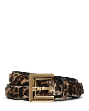 ANINE BING Nicola Calf Hair Belt Leopard