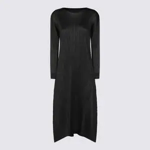 Issey Miyake Pleats Please Issey Miyake Long Sleeve Dress - Black
