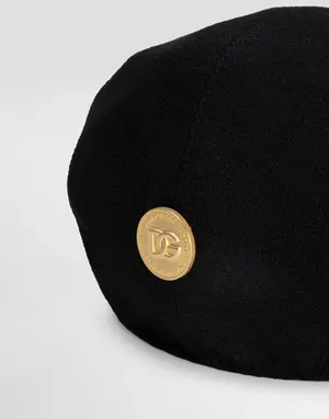 Dolce & Gabbana Wool Crepe Cap With Dg Coin