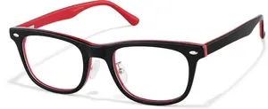 Zenni Square Full Rim Eyeglasses - Black And Red