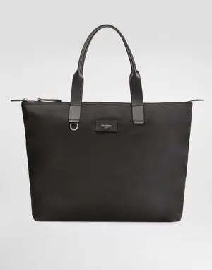 Dolce & Gabbana Shopping Tote Nylon And Smooth Calfskin - Black