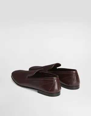 Dolce & Gabbana Erice Leather Slippers - Bordeaux