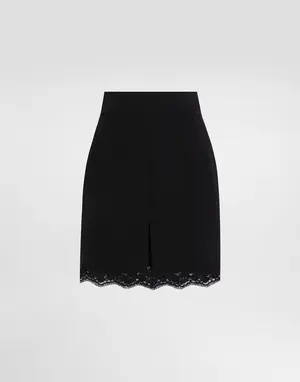 Dolce & Gabbana Double Crêpe Wool Skirt - Black