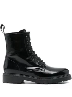 NEROGIARDINI Lace-up Patent-leather Boots - Black