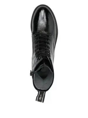 NEROGIARDINI Lace-up Patent-leather Boots - Black