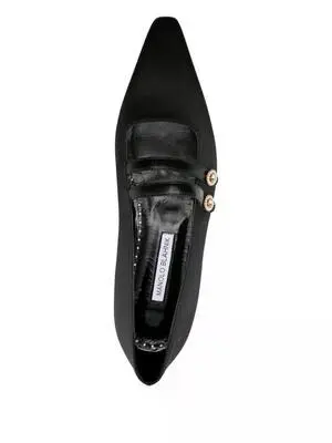 Manolo Blahnik Polmana Pointed-toe Ballet Flats