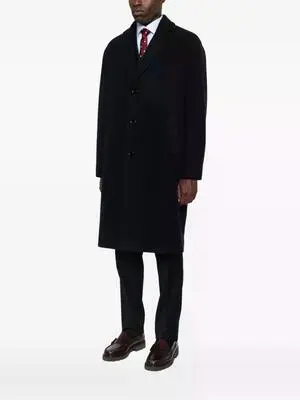 LARDINI Single-breasted Coat With Logo Pin
