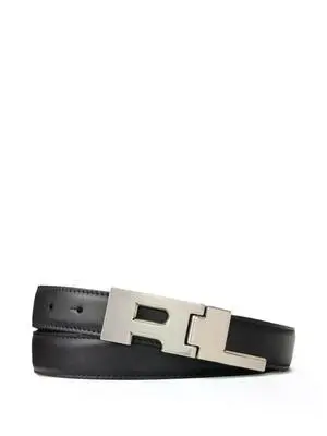 Ralph Lauren Purple Label Logo-buckle Leather Belt - Black