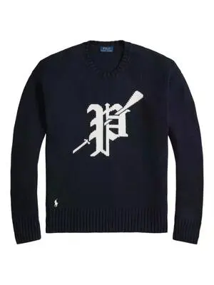 Polo Ralph Lauren Logo-intarsia Crew-neck Sweater - Blue