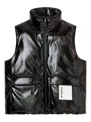 PURPLE BRAND High-neck Gilet - Black