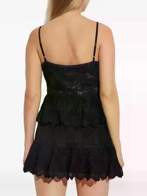 LoveShackFancy Embroidered Ruffled Top