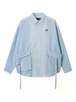 MUSIUM DIV. Striped Panelled Shirt