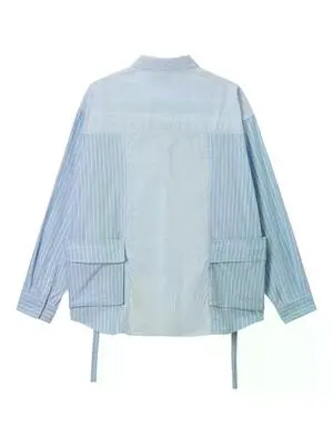 MUSIUM DIV. Striped Panelled Shirt