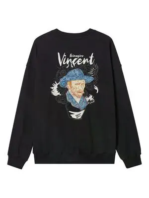 MUSIUM DIV. Van Gogh Embroidered Relaxed Sweatshirt
