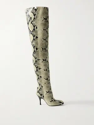 Khaite Colt Snake-effect Over-the-knee Leather Boots - Animal Print