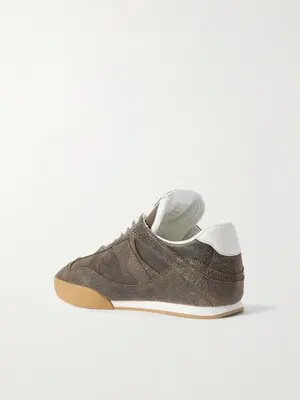Chloé Kick Crinkled-leather Sneakers - Brown